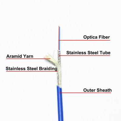 Cina Duplex dell'interno corazzato 3.0mm del cavo a fibre ottiche di GJSFJV 2f in vendita