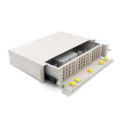 China Sliding Type Optical Fiber Patch Panel E2000 24 Ports LC 48 Fibers for sale
