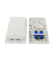 China CE Fiber Optic Splitter Box 2 Ports 4 Core FTTH Socket ABS Wall Mount for sale