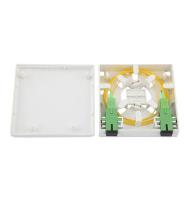 China CE Fiber Optic Splitter Box 2 Ports 4 Core FTTH Socket ABS Wall Mount for sale