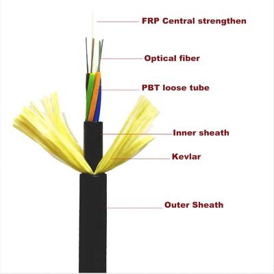 Cina Portata sciolta incagliata sopraelevata all'aperto 100m della metropolitana 24 singoli cavi a fibre ottiche aerei di modo ADSS del centro in vendita