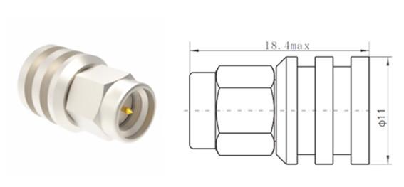 2 Watt Leistung 50 Ohm SMA Männliche RF-Koaxiallast/Abschluss DC-18GHz Zylinderwiderstand