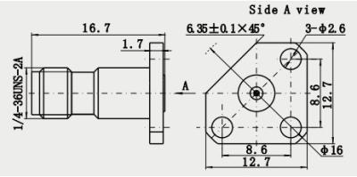 China 50Ohm 2.92mm Stainless Steel RF Coaxial Connector Straight Type K Female for sale