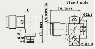 China Adaptador de 2 orificios ISO de ángulo recto SMA a SMP RF en venta