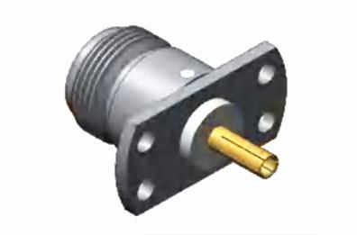 China N-Type Female Flange PCB Mount RF Connector Gold Plated / Nickel Plated for sale