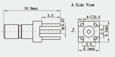 China Gold Plated SSMB Male PCB Mount RF Connector Straight Type Nickel / Gold Plated for sale