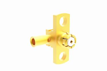 China Gold Plated SMP Female Jack Right Angle Flange Mount RF Coaxial Connector for sale