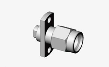 China 2.92mm Series Male 2-hole Flange RF Coaxial Plug For 2#Semi-rigid / Flexible Cable for sale