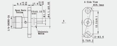 Cina Acciaio inossidabile Femminile Flange a 2 fori SMA Messaggio RF Coaxial Connector per l'Aerospace in vendita