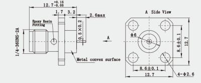 Cina Messaggio / acciaio inossidabile connettore RF coassiale 50Ω Impedenza Aerospaziale SMA Femminile 4 fori Flange in vendita