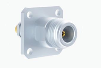 China 50Ω Impedance N Female Solder Clamp 4-hole Flange RF Coaxial Connector For 3 Semi-rigid / Flexible Cable Female Gender for sale