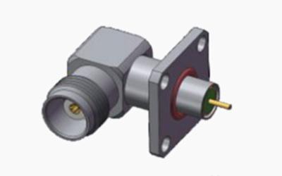 Cina TNC connessione RF con flange a 4 fori a angolo destro femminile ermetico per applicazioni a microstrip in vendita