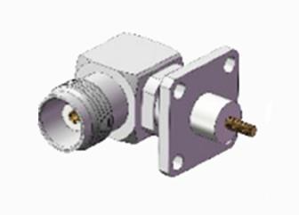 Cina TNC resistente Femminile angolo destro in acciaio inossidabile 4 fori connessione RF flange in vendita