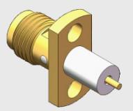China 2 holes Flange Mount SMA Vrouwelijke RF Coaxial Microstrip Connector tot 18 GHz Te koop