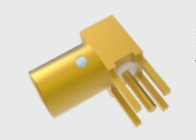 China RA SMP Male Semi Detent Microstrip Connector For PCB Through Hole Solder Mounting for sale