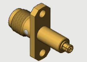 중국 고주파 DC-18GHz 2홀 플랜지 마운트 SMA 암-미니 SMP SMPM SSMP 암 어댑터, 500V DWV 판매용