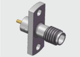 China Stainless Steel 2 Hole Flange Mount SSMA Female / Jack RF Coaxial Microstrip Connector Up To 18GHz with Metal Convex Surface for sale
