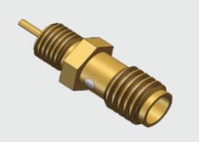 China Copper Alloy Gold Plated SSMA Female / Jack RF Coaxial / Coax Microstrip Connector Frequency Up To 18GHz with Bulkhead Mount for sale