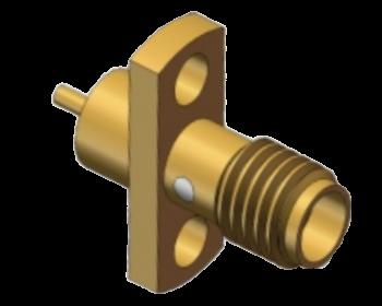 China 50 Ohm Flange Mount SSMA / Mini SMA Female RF Coax Connector Up to 18GHz for sale