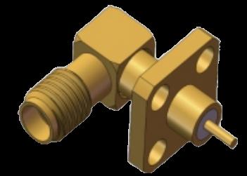China RA SSMA Jack/Female RF Coax Microstrip Connector 4 Hole Flange Mount Up to 18GHz for sale