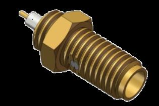 China SSMA / Mini SMA Female Jack Bulkhead RF Coaxial Microstrip Connector with Screw Mount Up to 18GHz for sale