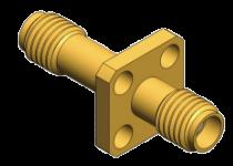 China SSMA / Mini SMA 4 Hole Flange Mount Female to Female Jack to Jack RF Coaxial Adapters Up to 18GHz for sale