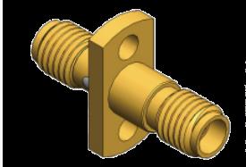 China SSMA Jack to Jack 2 Hole Flange Mount Adapter 0.3MHz-18GHz 50Ω for sale