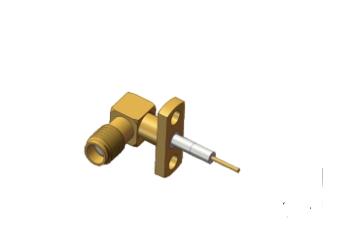 China Copper Alloy Right Angle SSMA Jack Mini SMA Female 2 Hole Flange Mount RF Coaxial Connector 18GHz 50Ω for sale
