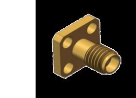 China 50Ω SSMA 4 Holes Flange Mount Mini SMA Female RF Coaxial .086 Cable Connector 18GHz for sale