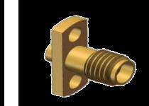 China 50Ω SSMA 2 Hole Flange Mount Jack Mini SMA Female RF Coaxial .086 Cable Connector 18GHz for sale