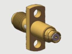 China 2 Hole Flange Mount SSMA Female To SMP Female Flange Mount Adapters Up To 18GHz for sale