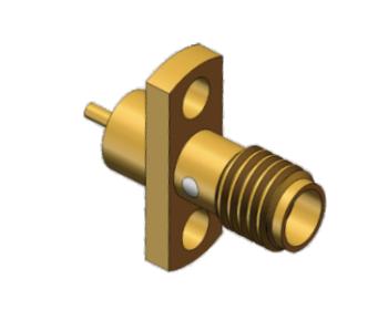 China Copper Alloy Gold Plating SSMA RF Connector Flange Mount Frequency Range DC to 18GHz Mini SMA Using Microwave Components for sale