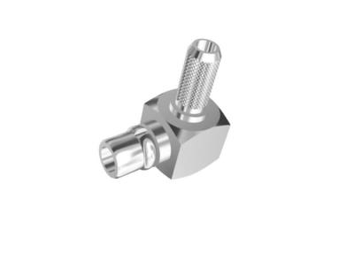 China Male Right Angle MMCX RF Connector Nickel Plated Plating Design For RG316 for sale