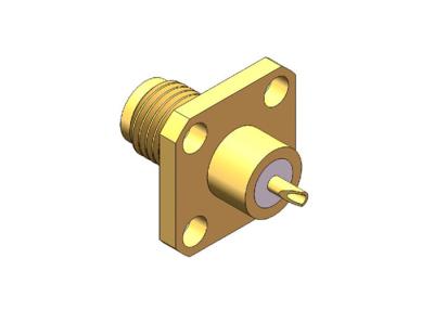 Cina Connettore femmina SMA da 50 Ohm con montaggio a flangia placcato in oro in vendita