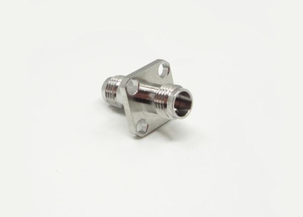MMW 1.85mm Female to Female 4-hole Flange Straight Stainless Steel RF Adapter