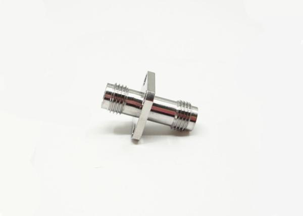 MMW 1.85mm Female to Female 4-hole Flange Straight Stainless Steel RF Adapter