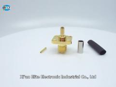 50Ohm Female SMA RF Connector Solder Attachment 4 Holes Flange Mounting