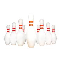 China Entertainment Function Maple Bowling Pins Smooth Surface Triangular Setup Flat Bottom for sale