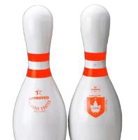 China Entertainment Function Maple Bowling Pins Smooth Surface Triangular Setup Flat Bottom for sale