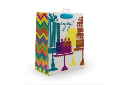 China colorful personalised gift paper bag shopping bag brand ribbon Handles for sale