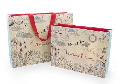 Китай Складные изготовленные на заказ бумажные хозяйственные сумки для обслуживания ОЭМ веревочки одежд особенного продается