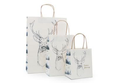 Cina Maniglia operata del nastro di Grossgrain della borsa della carta da imballaggio di Natale del fondo piatto in vendita