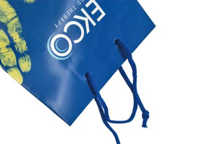 Cina sacchi di carta blu lucidi personali di acquisto della stampa su ordinazione con la maniglia dei pp in vendita