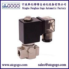 China 200bar 2 way stainless steel solenoid valve for air water oil for sale