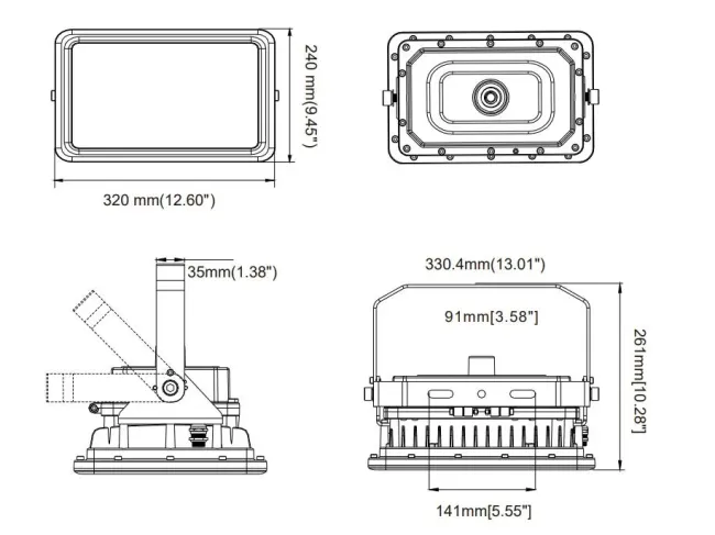 Factory Price Atex Certified High Power 100W ADC12 Aluminum Housing Zone 1 Zone 2 LNG Gas Station Oil Industry Chemical Plant Explosion Proof Light