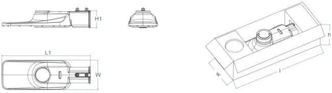 Waterproof SKD Weatherproof 30W 50W 150W 200W 300W Smart Control Photocell Surge Protection Dali Dimming LED High Way Lighting LED Parking Lot Street Light