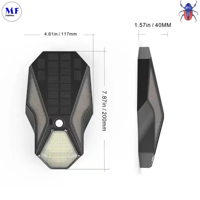 4W Outdoor Waterproof IP65 LED Dusk to Dawn Outdoor Lighting Security Lights Garden Light Solar Wall Light with Remote Control