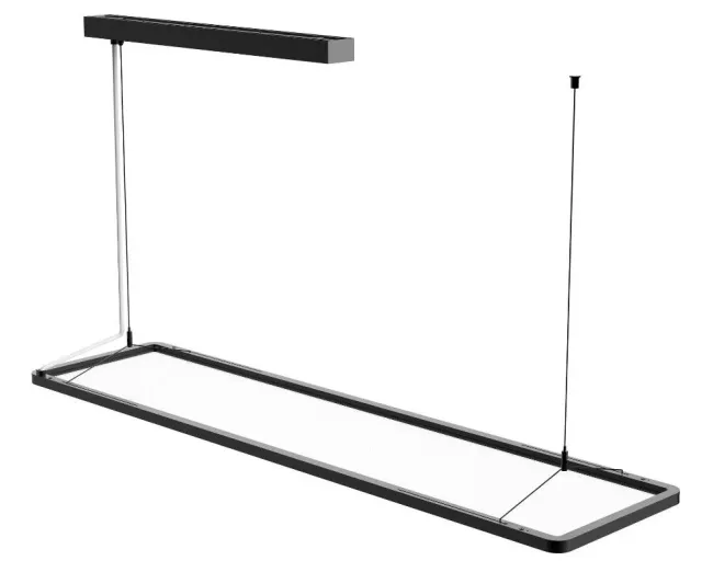 OEM ODM Mirrow Round Corner Hanging Commericial Residential High End Class Anti Glare 4FT 5FT 50W 60W Dali Dimmable LED Pendent Lamp LED Panel Light for Office