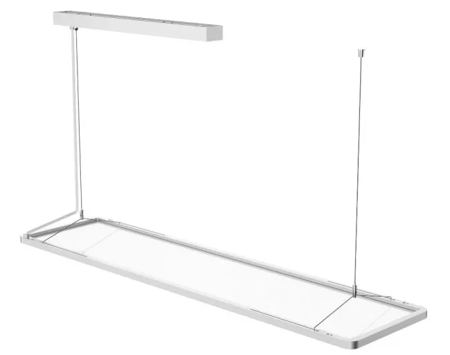 OEM ODM Mirrow Round Corner Hanging Commericial Residential High End Class Anti Glare 4FT 5FT 50W 60W Dali Dimmable LED Pendent Lamp LED Panel Light for Office