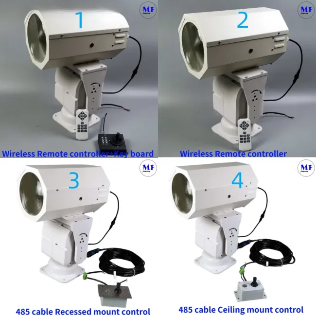 Factory Price 200W 300W IP66 Waterproof Steel Anti-Corrosion 1000m 3000m Sea Ship Vessel Boat Remote Searching Rescue Searchlight LED Spot Search Light